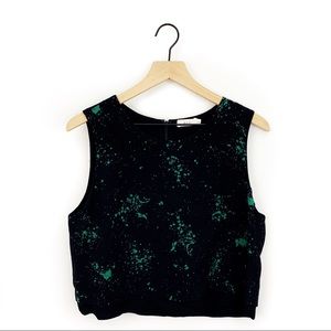 A.L.C. | Tops | Alc Silk Splatter Print Crop Top | Poshmark